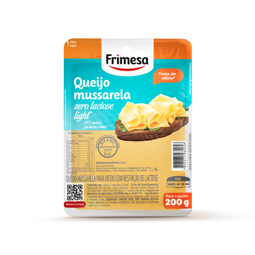 Queijo Mussarela Zero Lactose Light – Frimesa Queijo Mussarela Zero Lactose Light – Frimesa